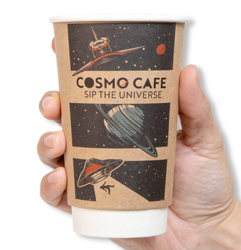 16oz Custom Printed Kraft Insulated Paper Hot Cups