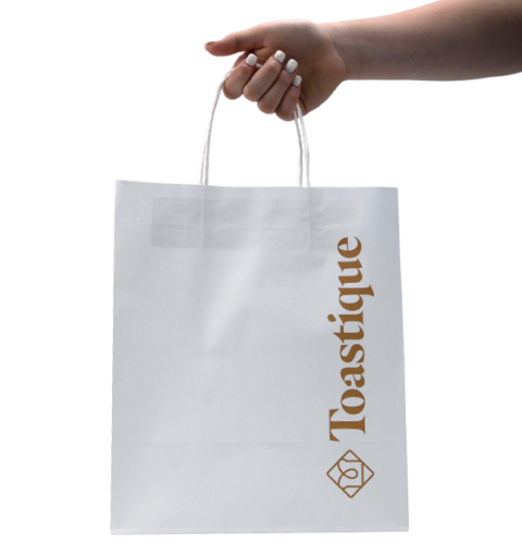 White Shopper Bag | Paper Bags with Handles | YBC Supply